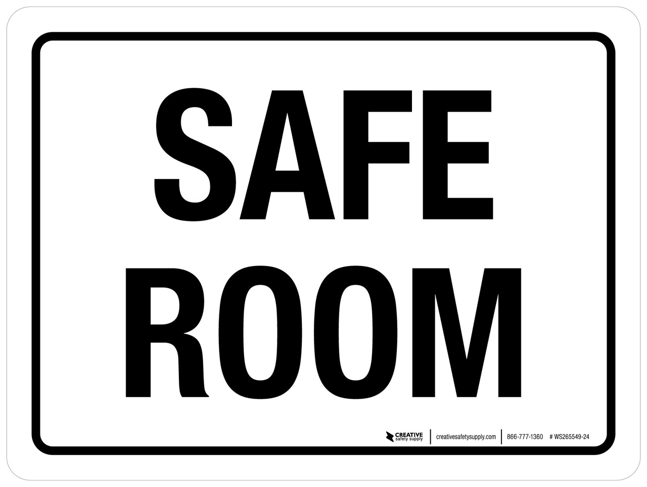 Safe Room White Landscape - Wall Sign
