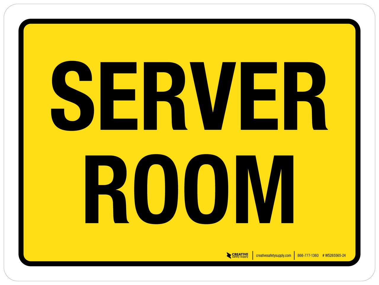 Server Room Yellow Landscape - Wall Sign