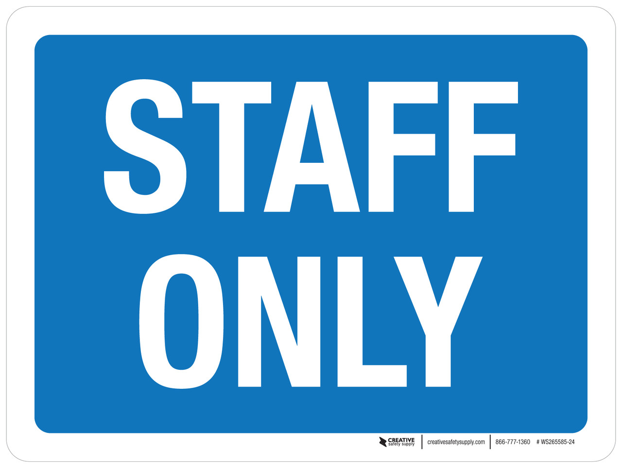 Staff Only Blue Landscape - Wall Sign | Creative Safety Supply