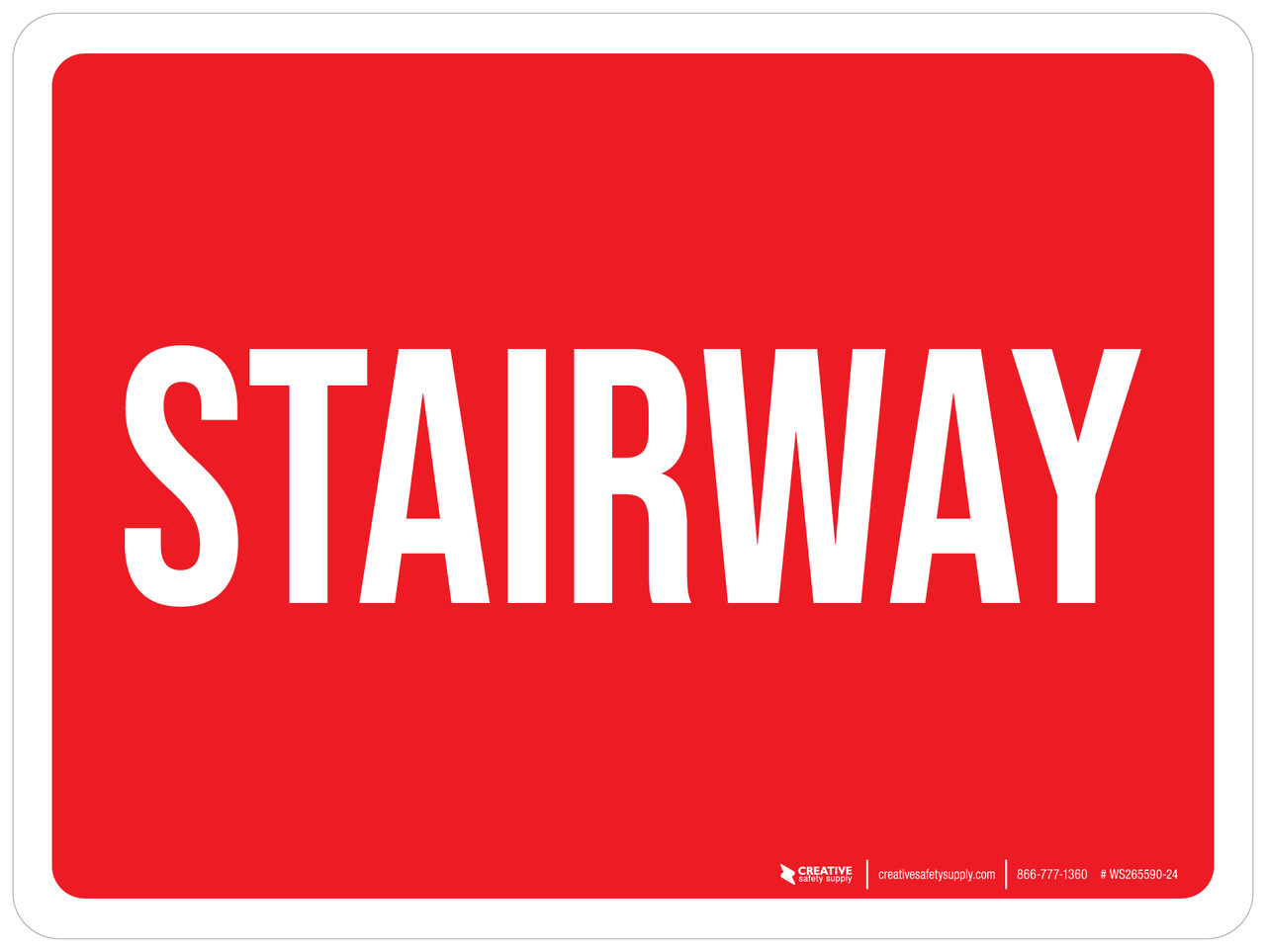 Stairway Red Landscape - Wall Sign | Creative Safety Supply