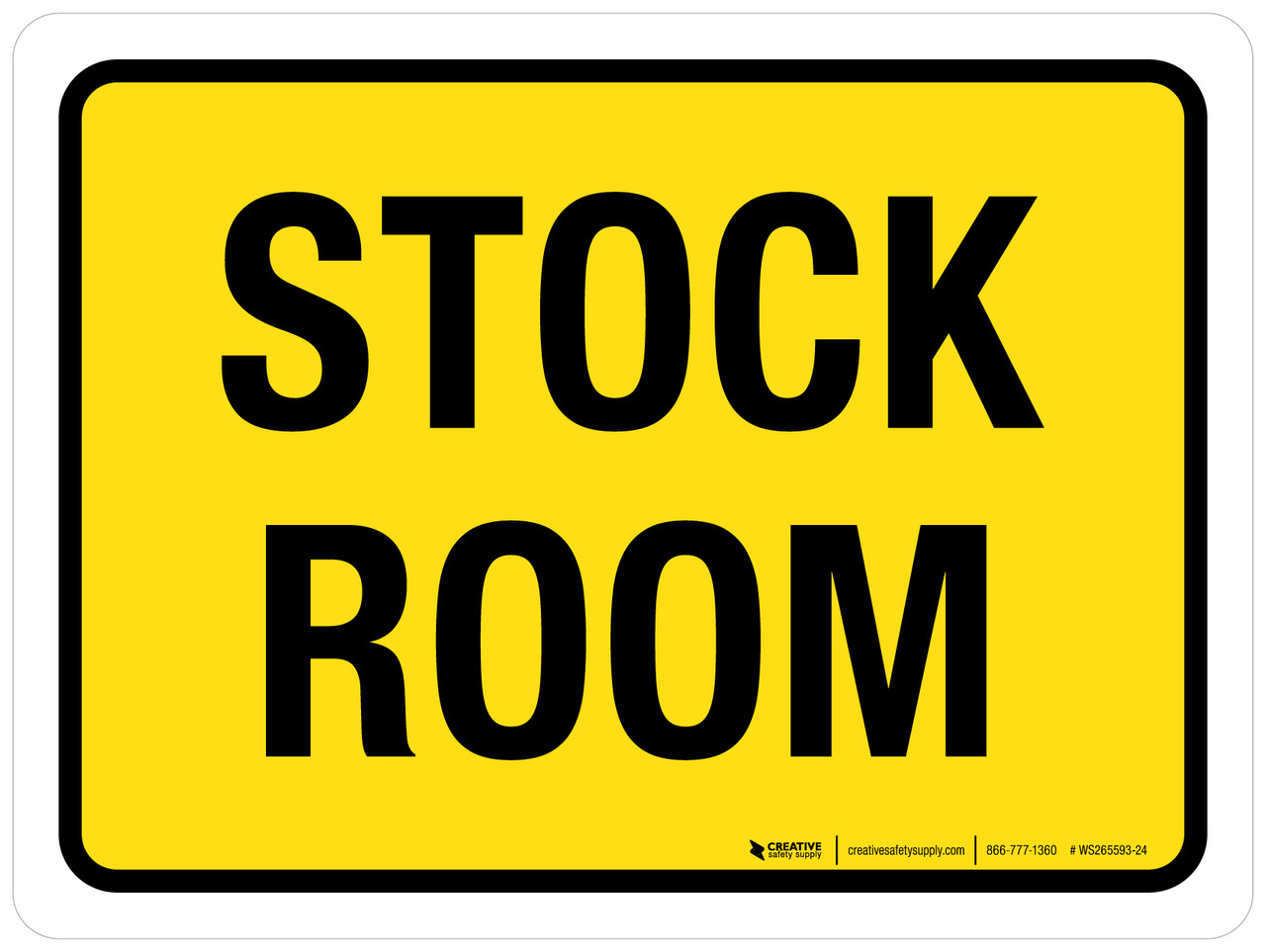Stock Room Yellow Landscape - Wall Sign