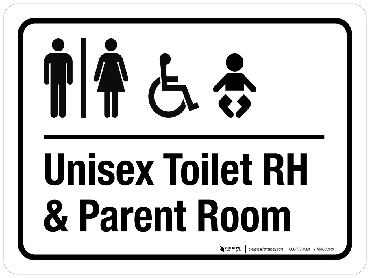 Unisex Toilet RH & Parent Room Landscape - Wall Sign | Creative Safety ...