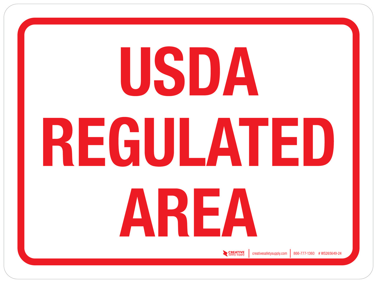 USDA Regulated Area Red Landscape - Wall Sign