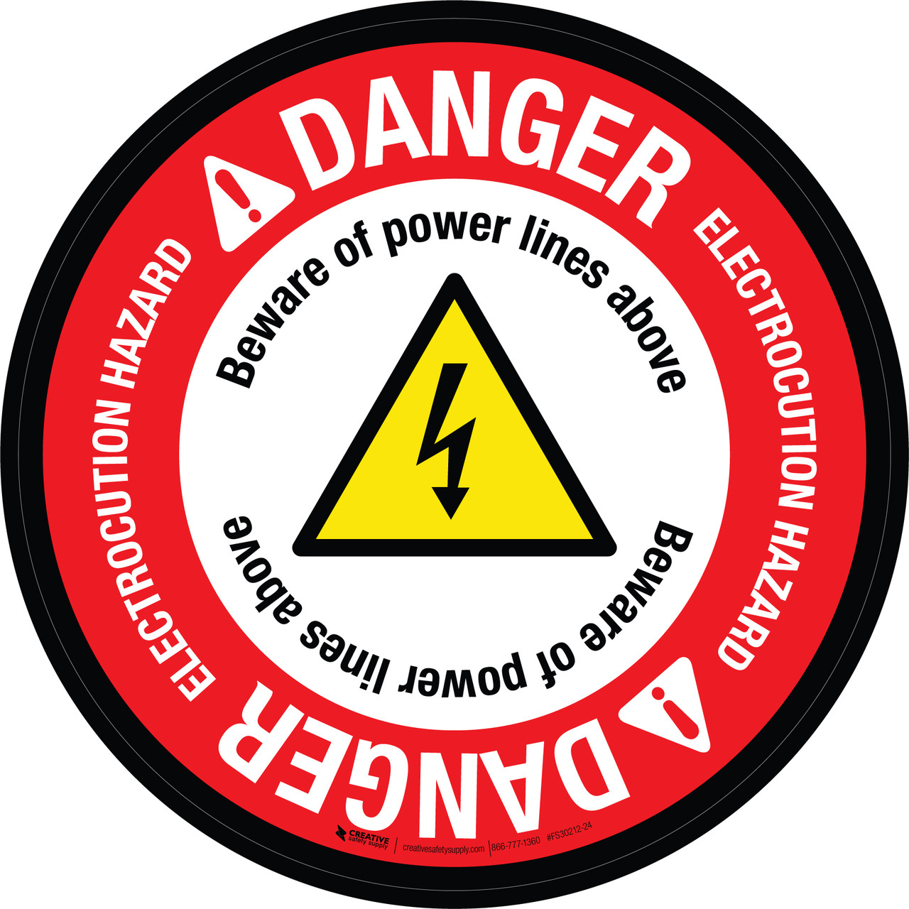 Danger: Electrocution Hazard Beware Of Power Lines Above with Hazard ...