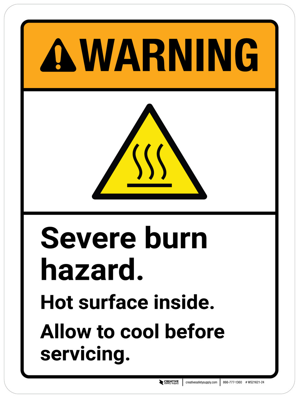 Warning: Severe Burn Hazard Hot Surface Inside Allow To Cool Before ...