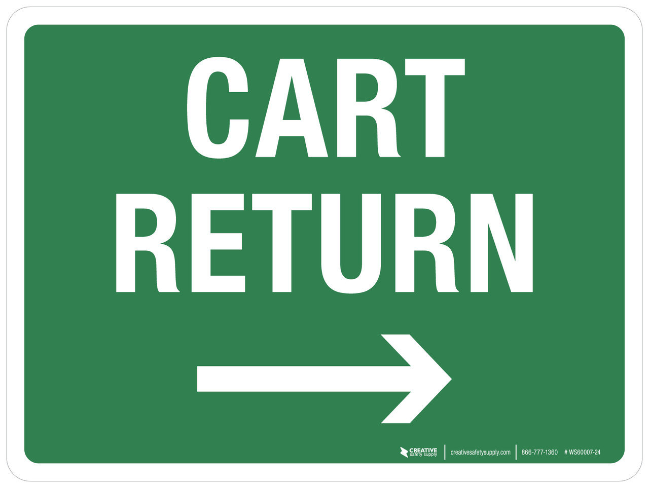 Cart Return (with Right Arrow) Landscape - Wall Sign