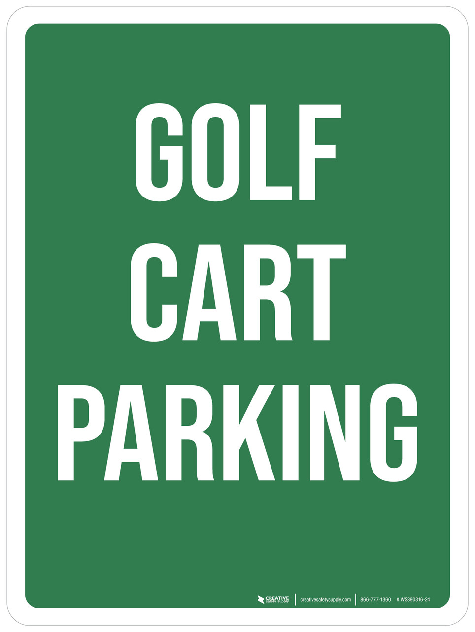 Golf Cart Parking Portrait - Wall Sign | Creative Safety Supply