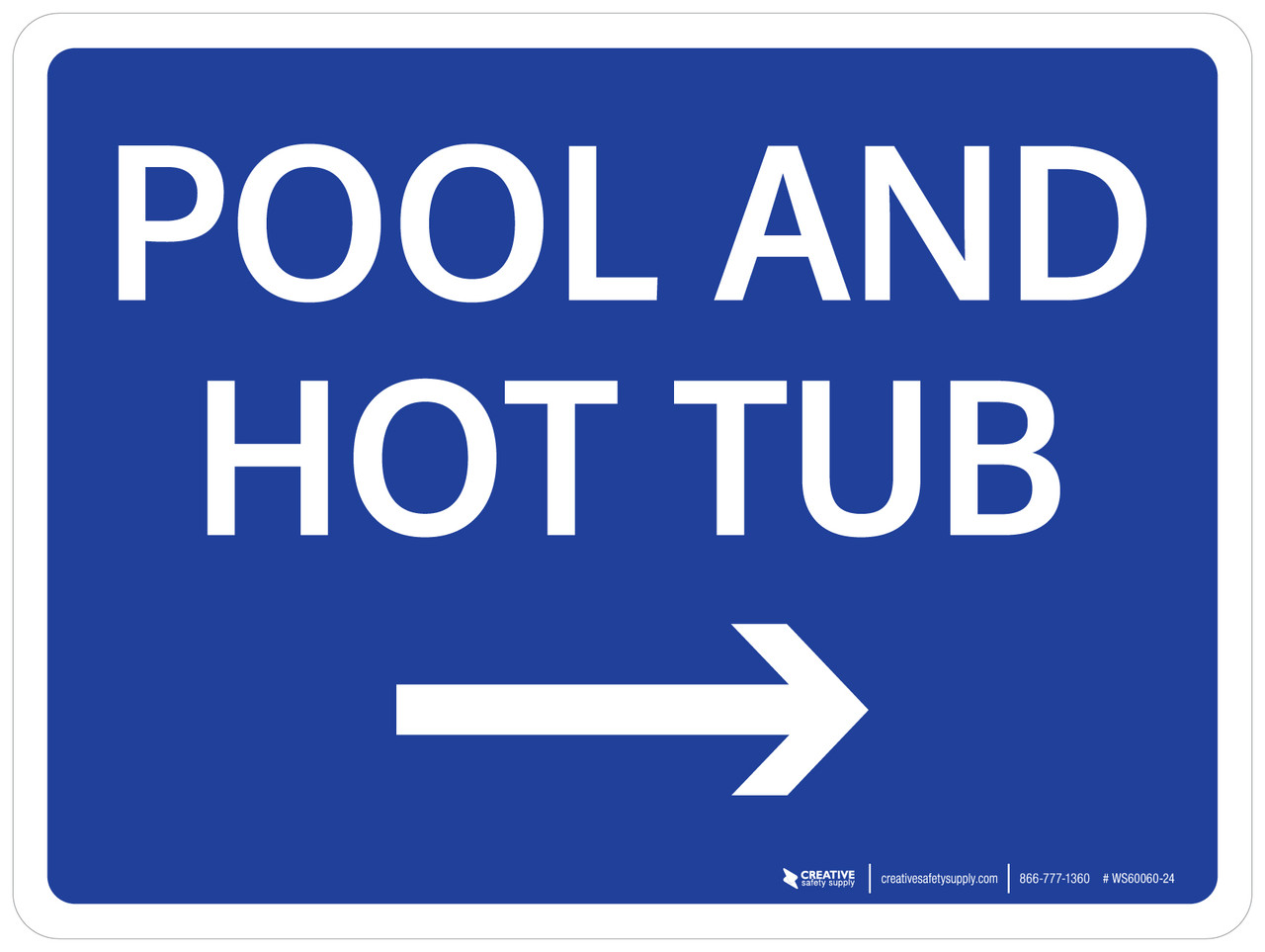 Pool And Hot Tub (with Left Arrow) Landscape - Wall Sign | Creative ...