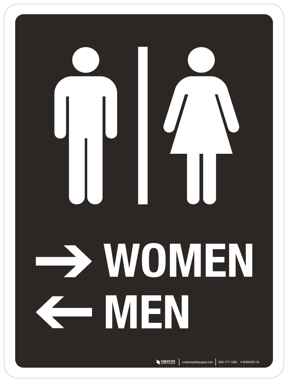 Women Right, Men Left Portrait - Wall Sign | Creative Safety Supply