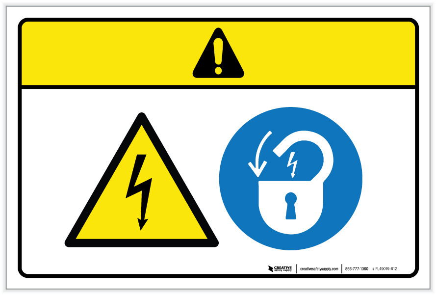 Caution: Hazardous Voltage (Wordless ISO/ANSI) - Label