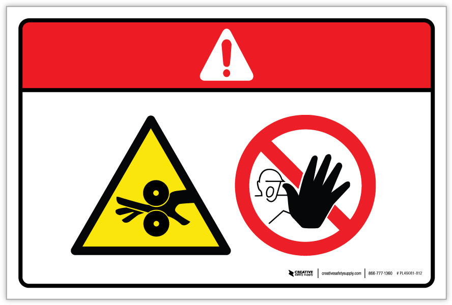 Danger: Entanglement Hazard Stay Clear (Wordless ISO/ANSI) - Label ...