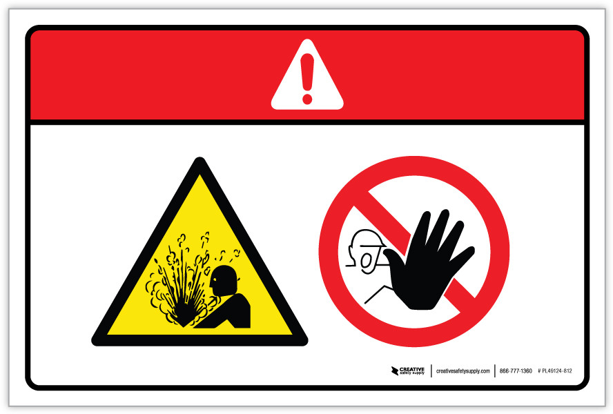 Danger: Pressurized Device Hazard Stay Away (Wordless ISO/ANSI) - Label ...