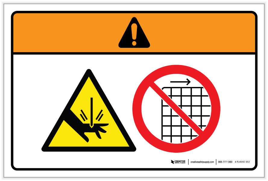 Warning: Cut or Sever Hazard (Wordless ISO/ANSI) - Label