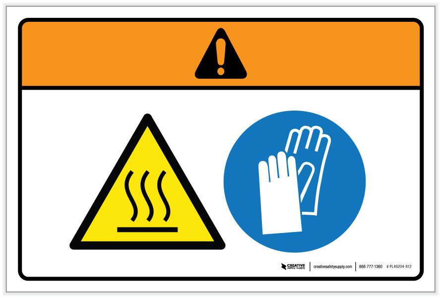 Warning: Hot Oven (Wordless ISO/ANSI) - Label