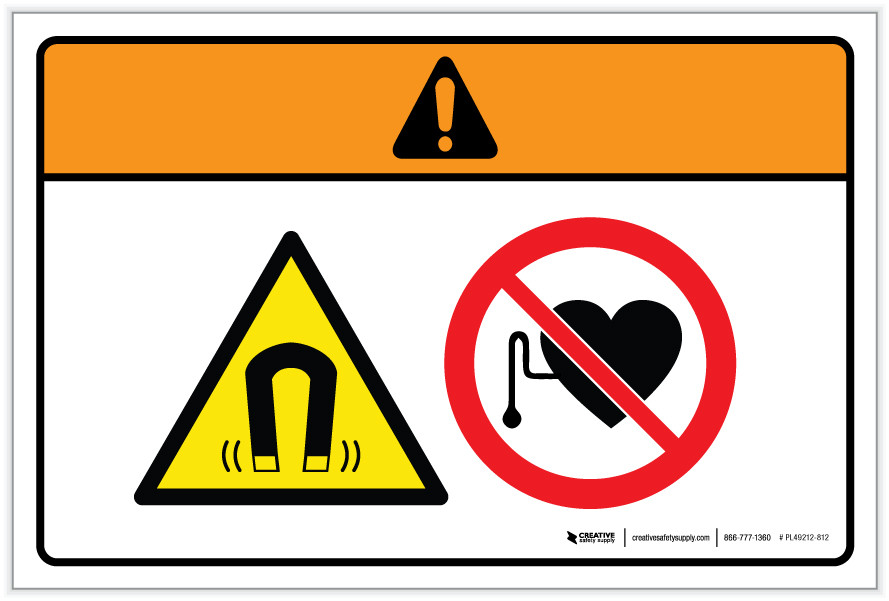 Warning: Magnetic Fields (Wordless ISO/ANSI) - Label | Creative Safety ...