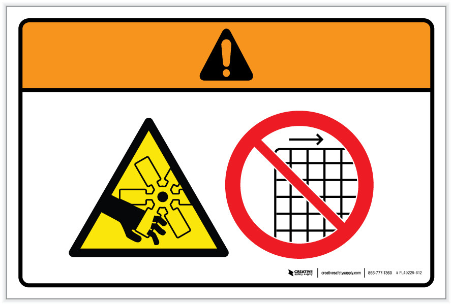 Warning: Rotating Fan Blade Hazard (Wordless ISO/ANSI) - Label