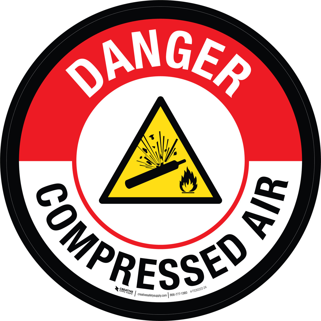 Danger: Compressed Air Circular - Floor Sign