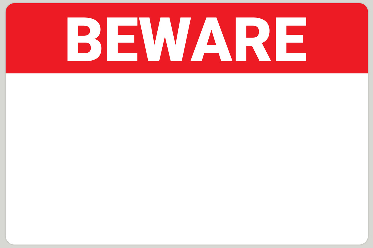 LabelTac® 4 and Pro Model Die-Cut "Beware" Header Supply | Creative ...