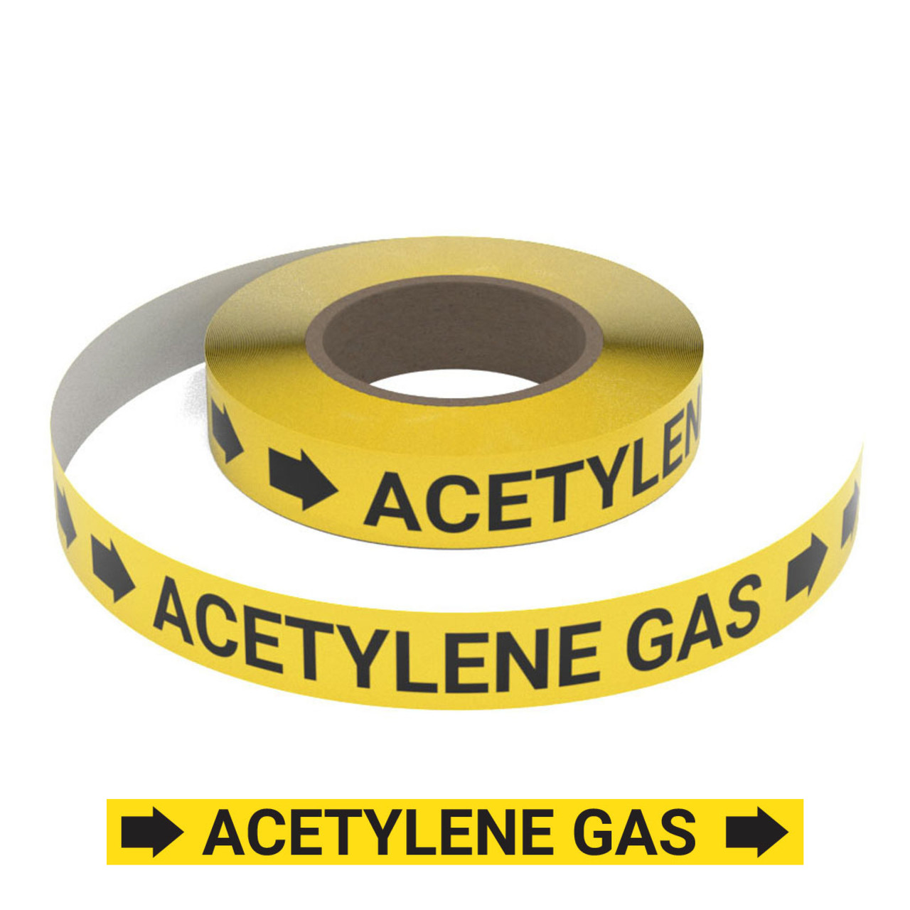 Acetylene Gas (Yellow) - Smart Stripe Inline Pipe Marking Roll ...