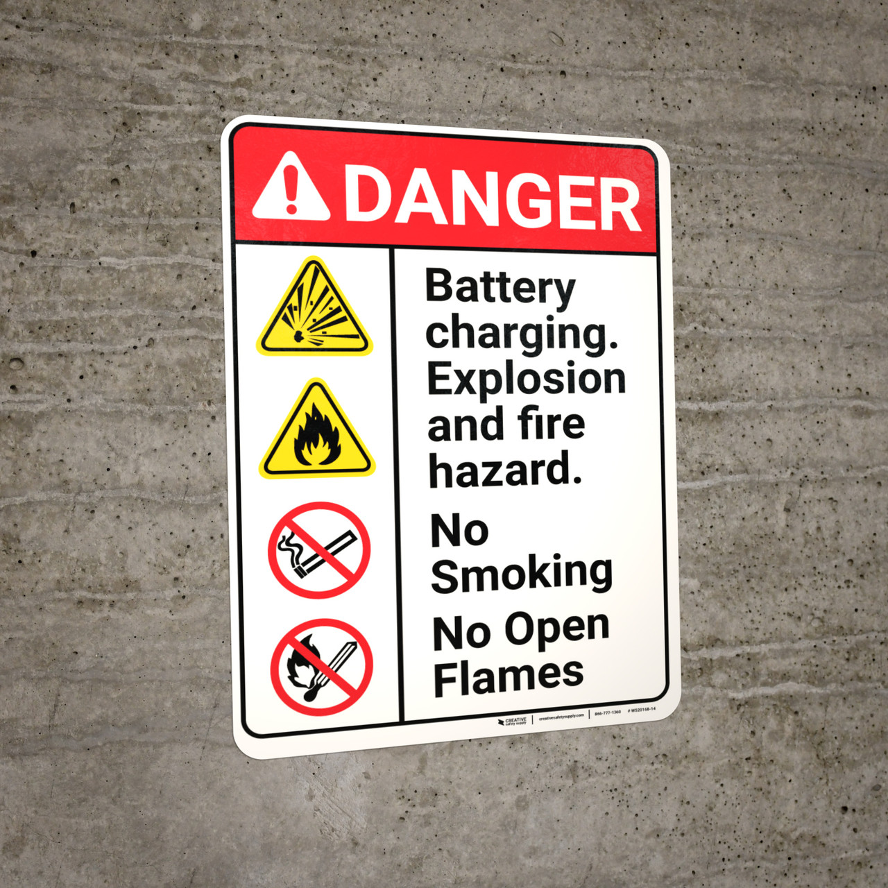 Danger: Explosion Hazard With Icons ANSI - Wall Sign