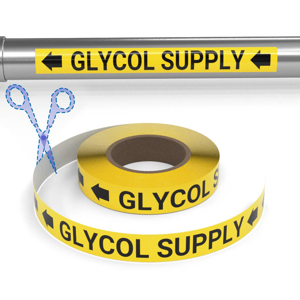 Glycol Supply (Yellow) - Smart Stripe Inline Pipe Marking Roll ...