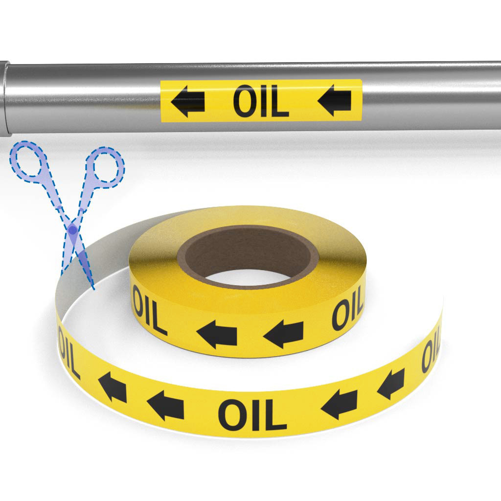 Oil - Smart Stripe Inline Pipe Marking Roll | Creative Safety Supply