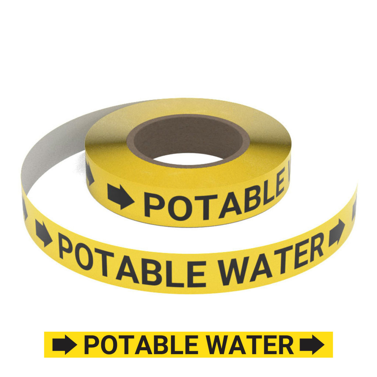 Potable Water (Yellow) - Smart Stripe Inline Pipe Marking Roll ...