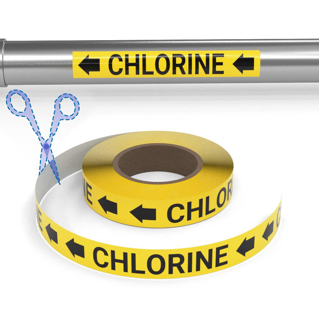 Chlorine (Yellow) - Smart Stripe Inline Pipe Marking Roll | Creative ...