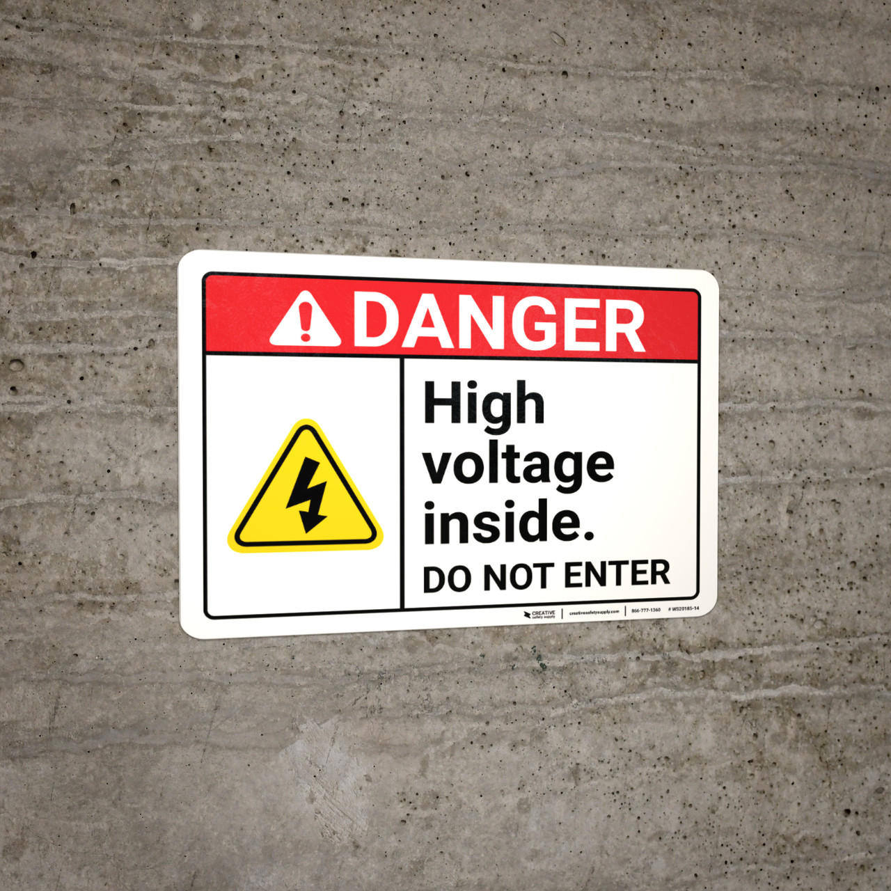 Danger: High Voltage Inside Do Not Enter ANSI - Wall Sign