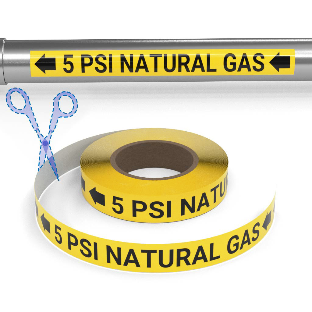 5 PSI Natural Gas - Smart Stripe Inline Pipe Marking Roll | Creative ...
