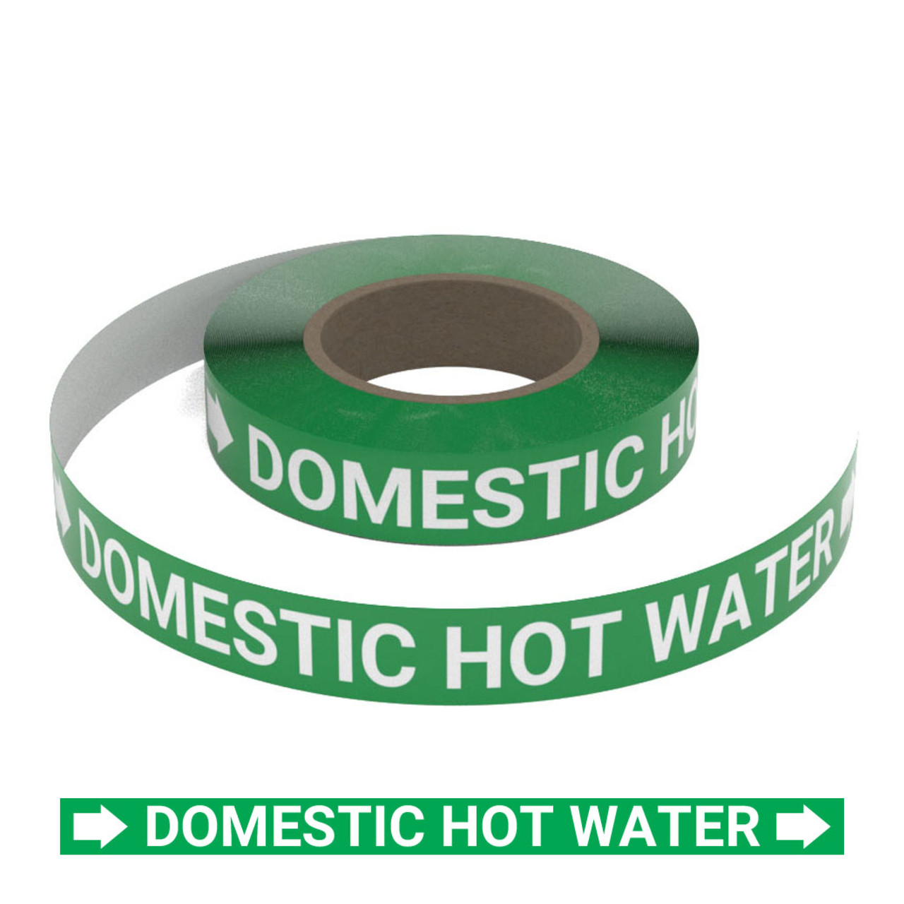 Domestic Hot Water (Green) - Smart Stripe Inline Pipe Marking Roll ...