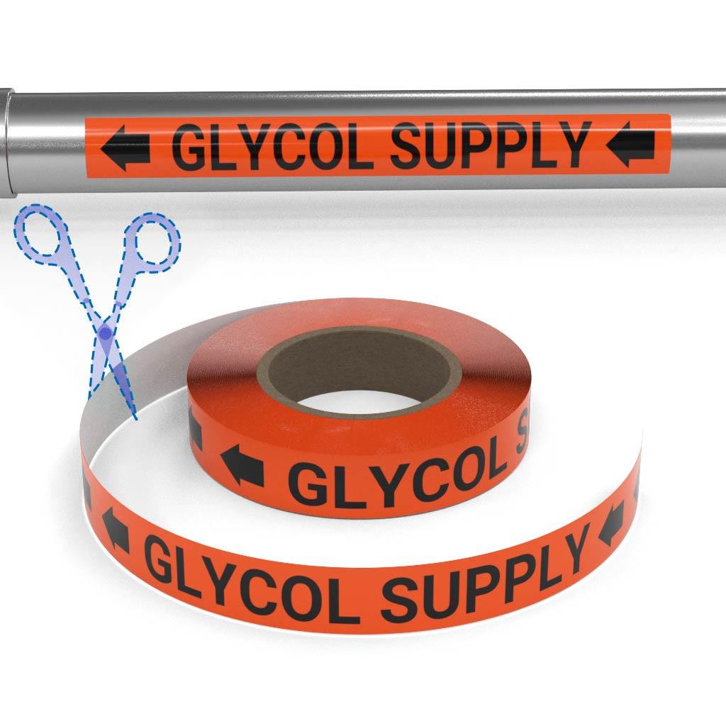 Glycol Supply (Orange) - Smart Stripe Inline Pipe Marking Roll ...