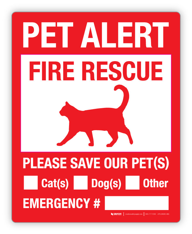 Save Our Pets Window Decals Pet Safety Emergency Decals - 4 Pack ...