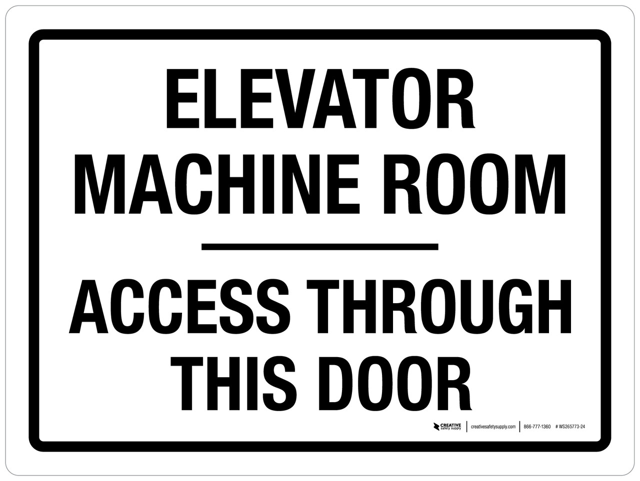 Elevator Machine Room Access Through Thid Door Landscape - Wall Sign ...