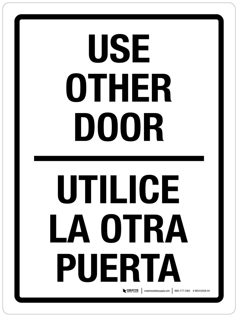 Use Other Door Portrait Bilingual - Wall Sign