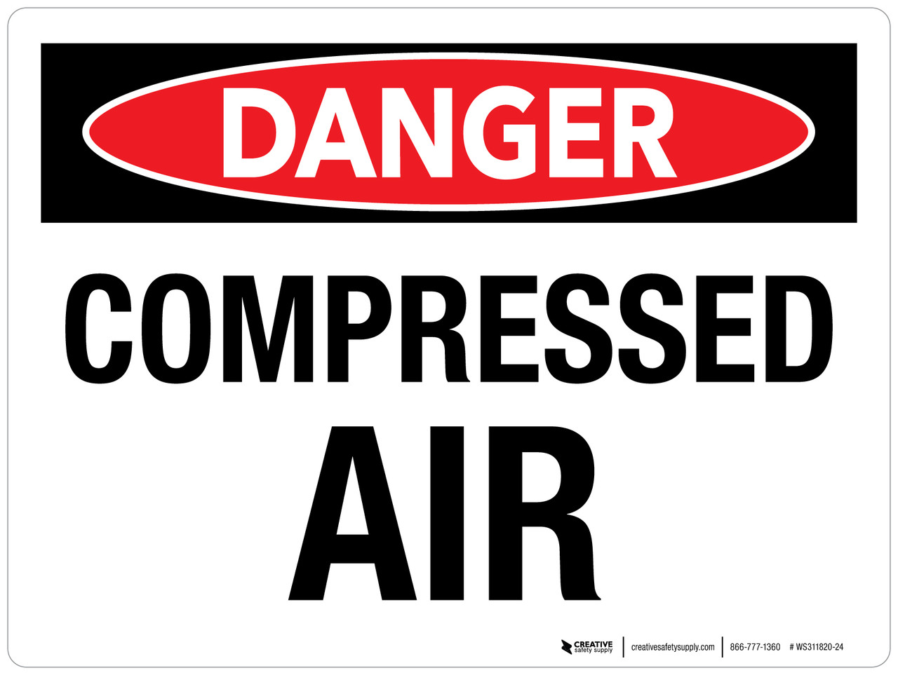 Danger: Compressed Air Landscape - Wall Sign | Creative Safety Supply