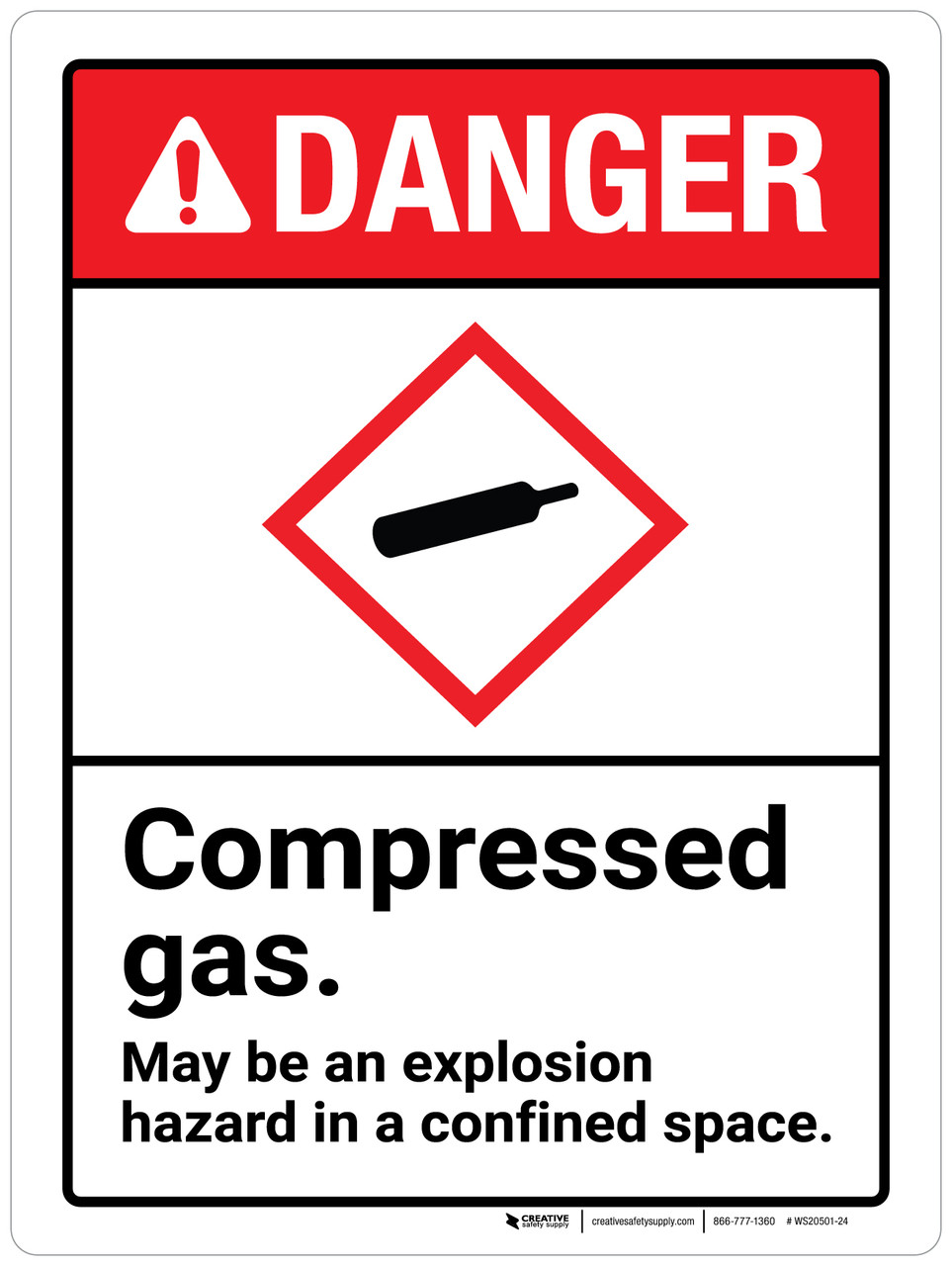 Danger: Compressed Gas May Be An Explosion Hazard In A Confined Space ...