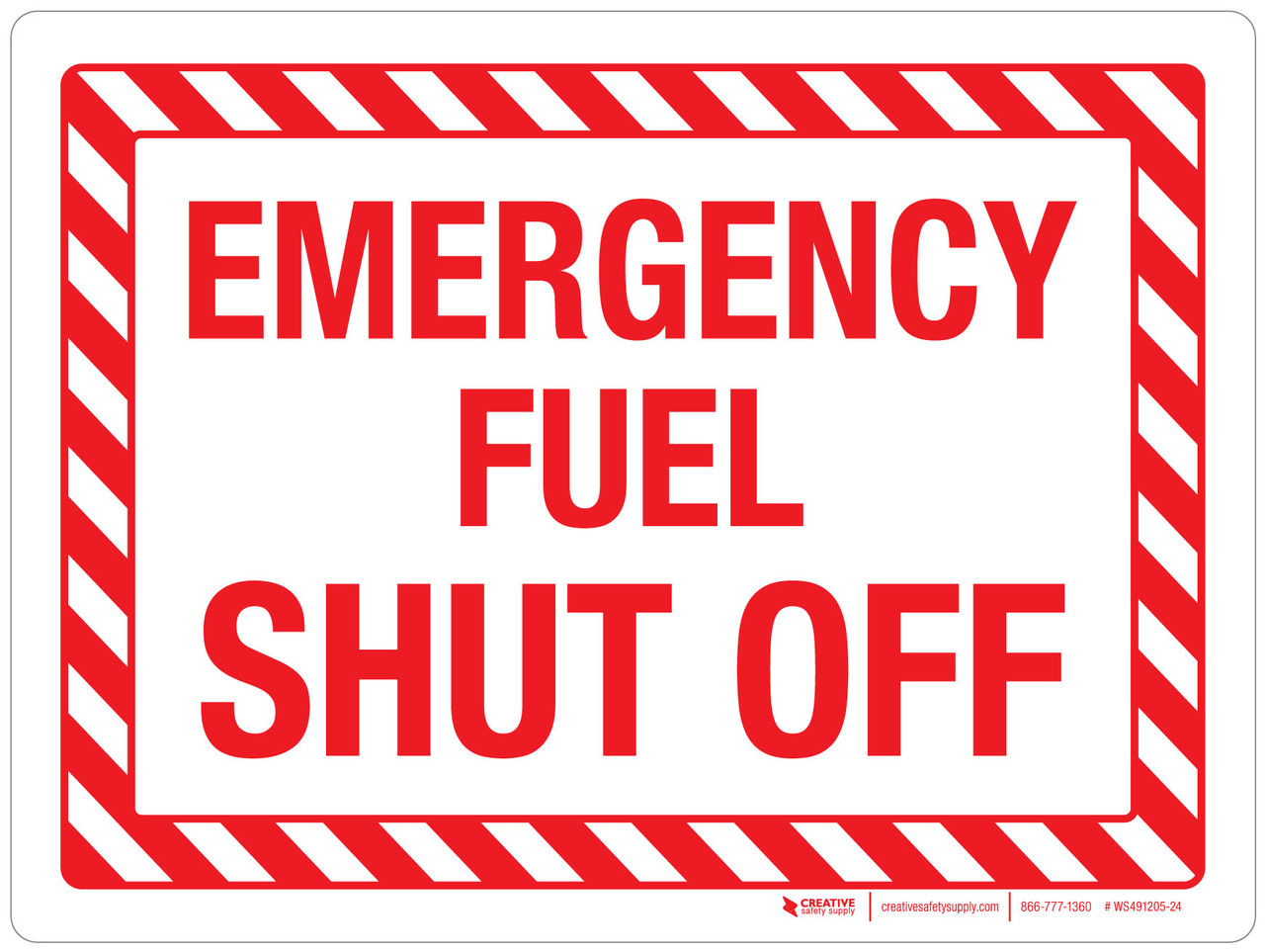 Emergency Fuel Shut Off Landscape - Wall Sign | Creative Safety Supply