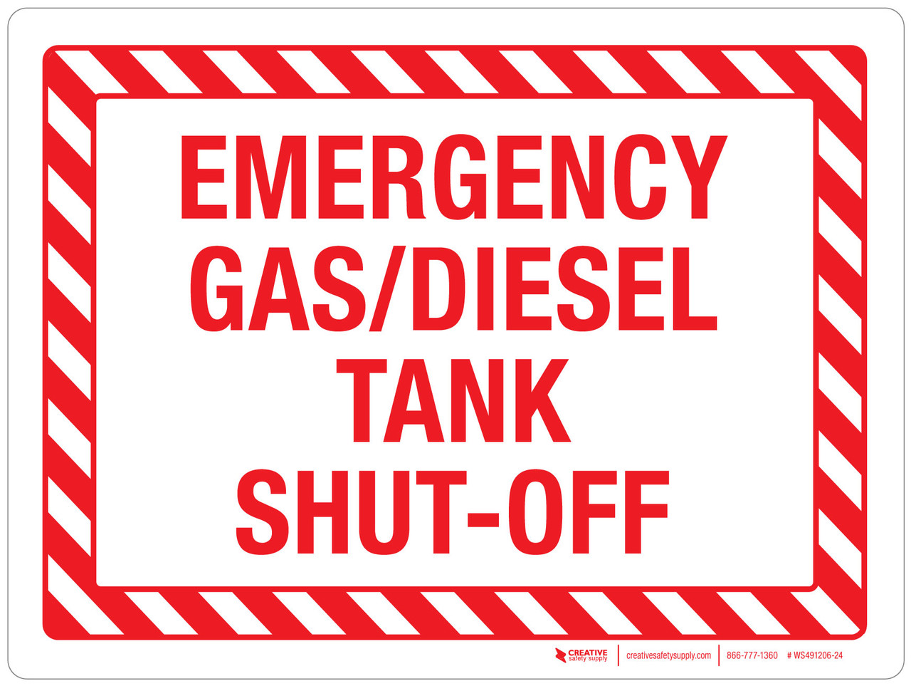 Emergency Gas Diesel Tank Shut-Off Landscape - Wall Sign | Creative ...