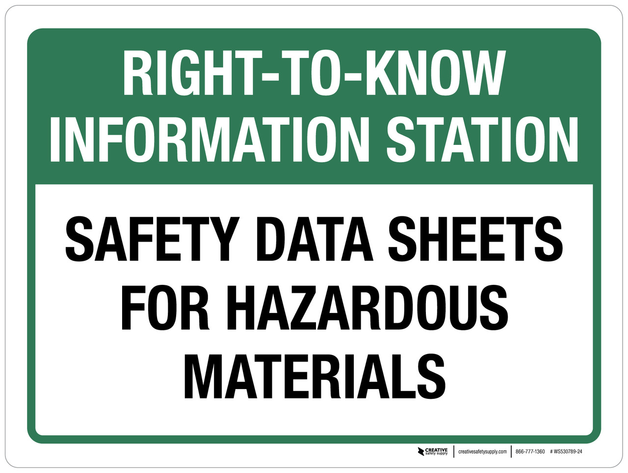 Right-To-Know Information Station: Safety Data Sheets For Hazardous ...