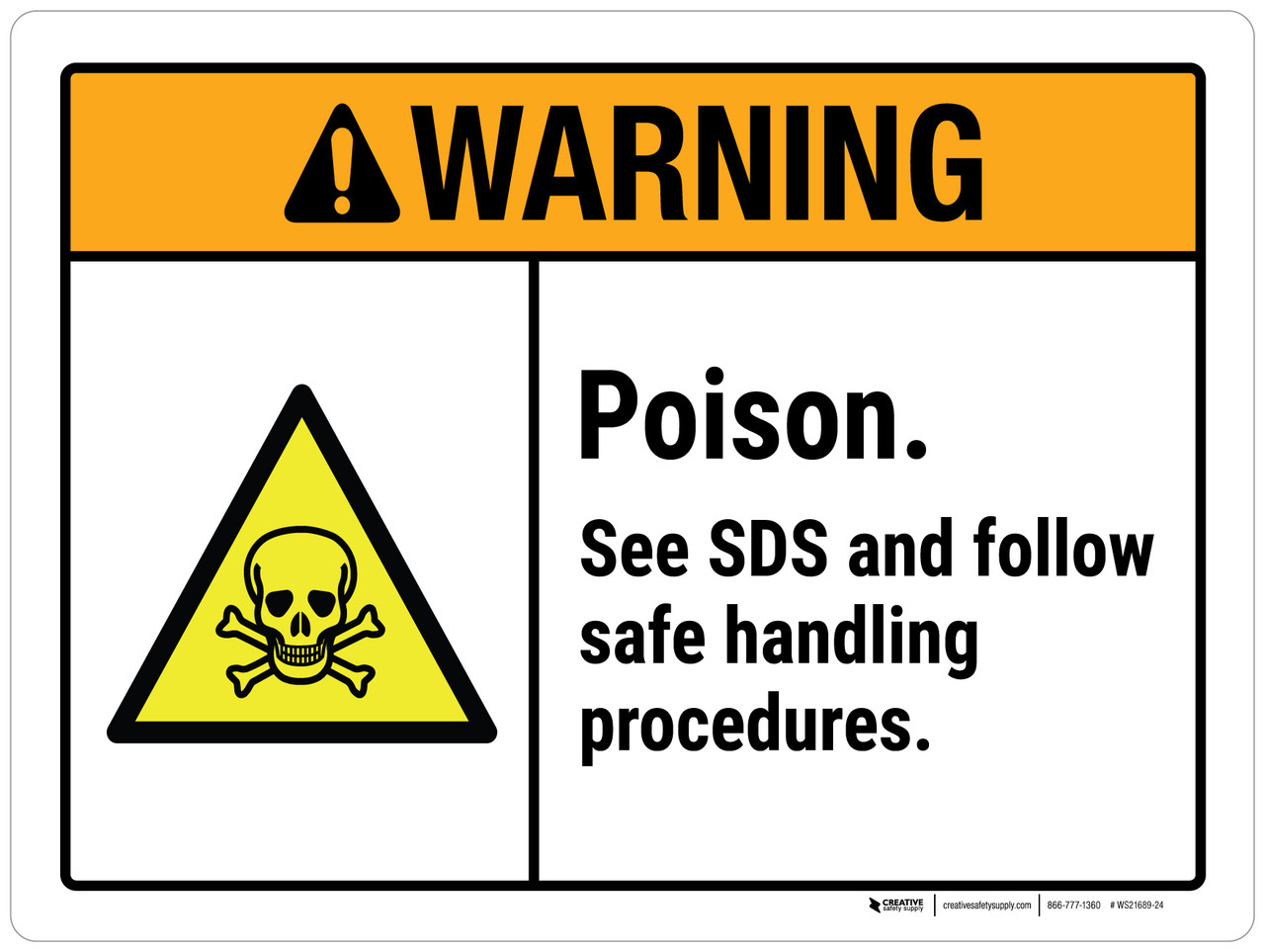 Warning: Poison See SDS And Follow Safe Handling Procedures ANSI ...