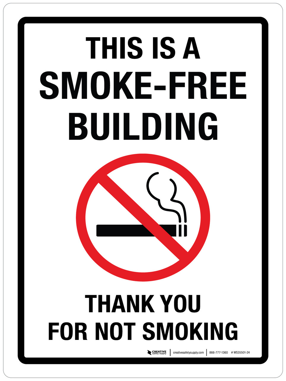 This Is A Smoke-Free Building - Thank You For Not Smoking Portrait ...