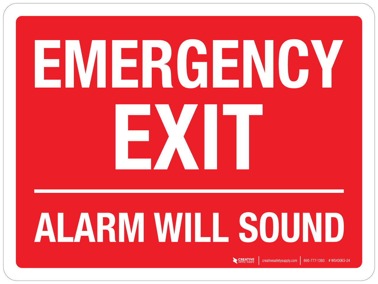 Emergency Exit - Alarm Will Sound Landscape - Wall Sign | Creative ...