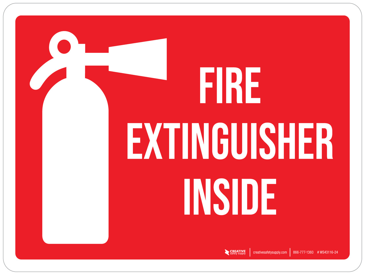 Fire Extinguisher Inside Landscape - Wall Sign