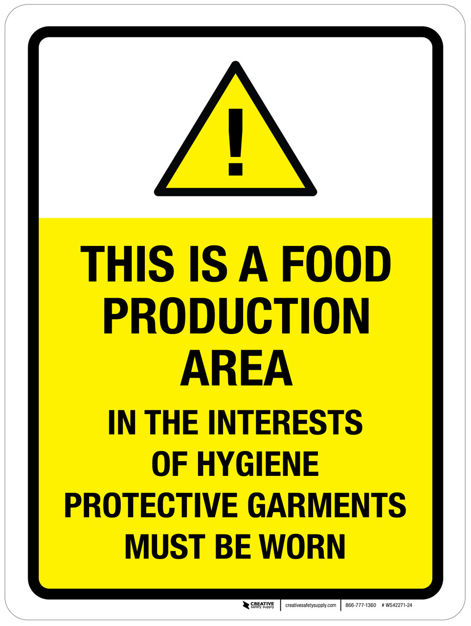 This Is A Food Production Area - In The Interests Of Hygiene Portrait ...