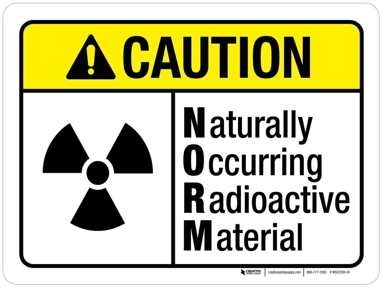 Caution: Naturally Occurring Radioactive Material ANSI Landscape - Wall ...