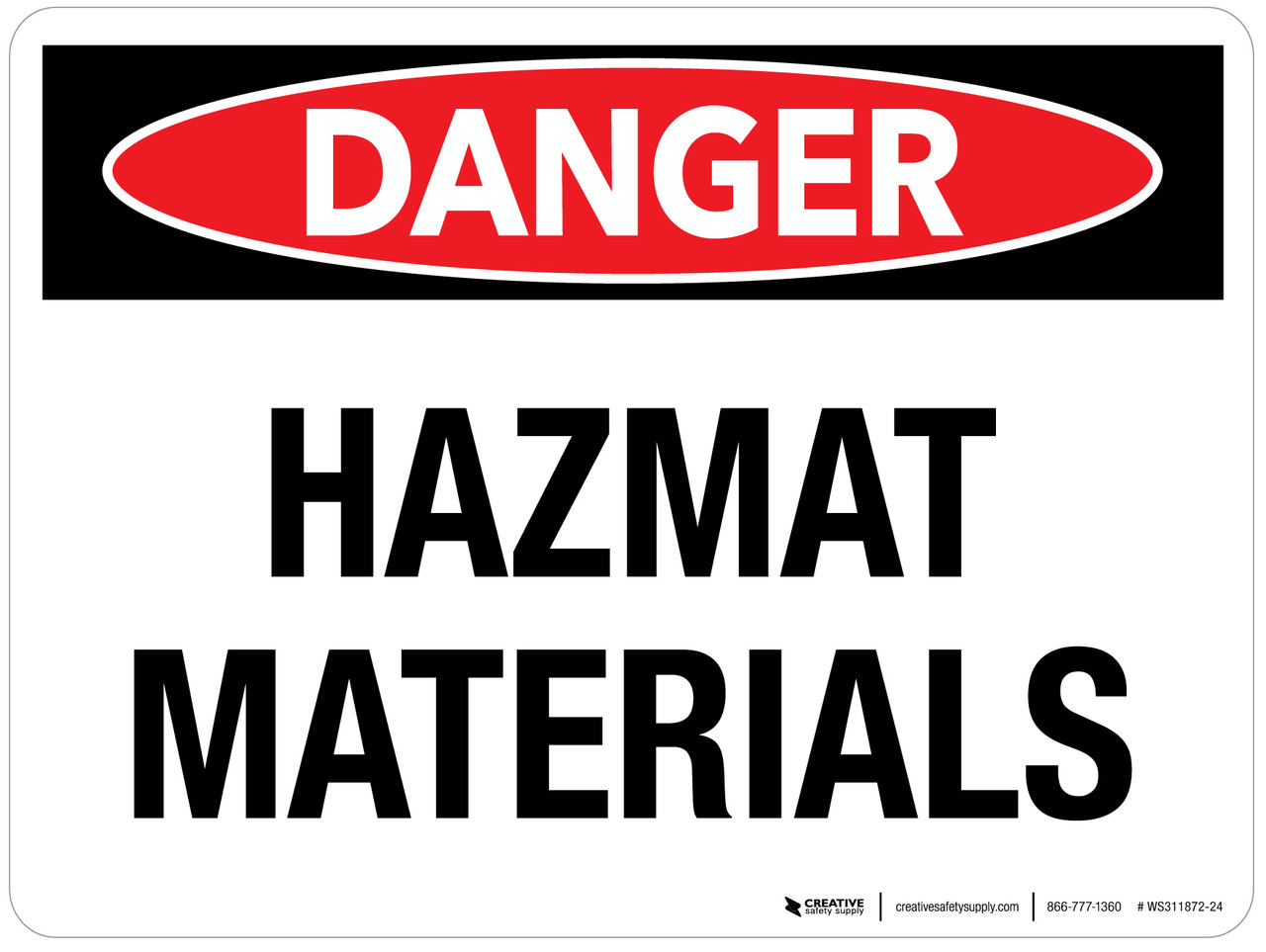Danger: Hazmat Materials Landscape - Wall Sign | Creative Safety Supply
