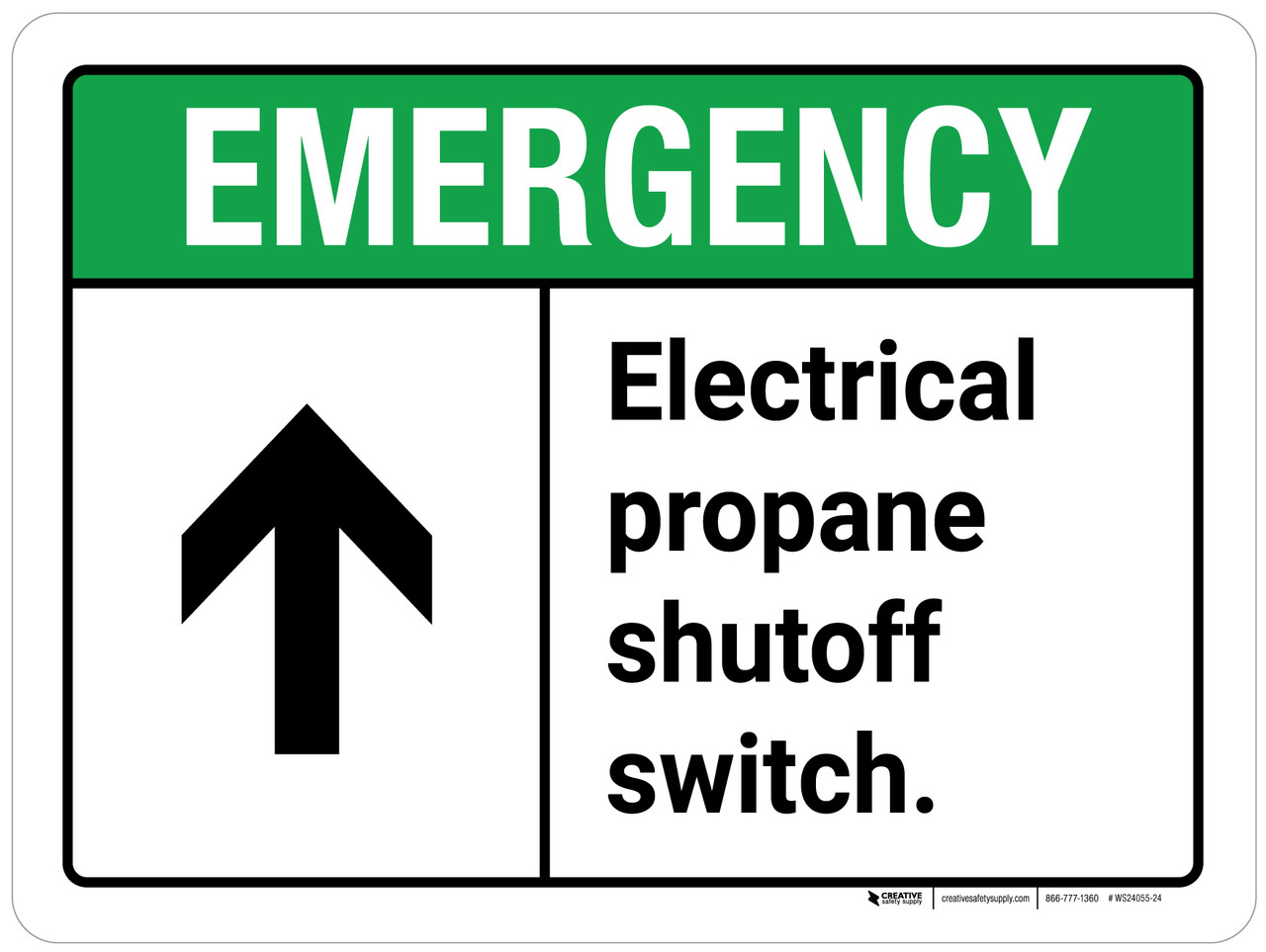 Emergency: Electrical Propane Shutoff Switch with Up Arrow ANSI ...