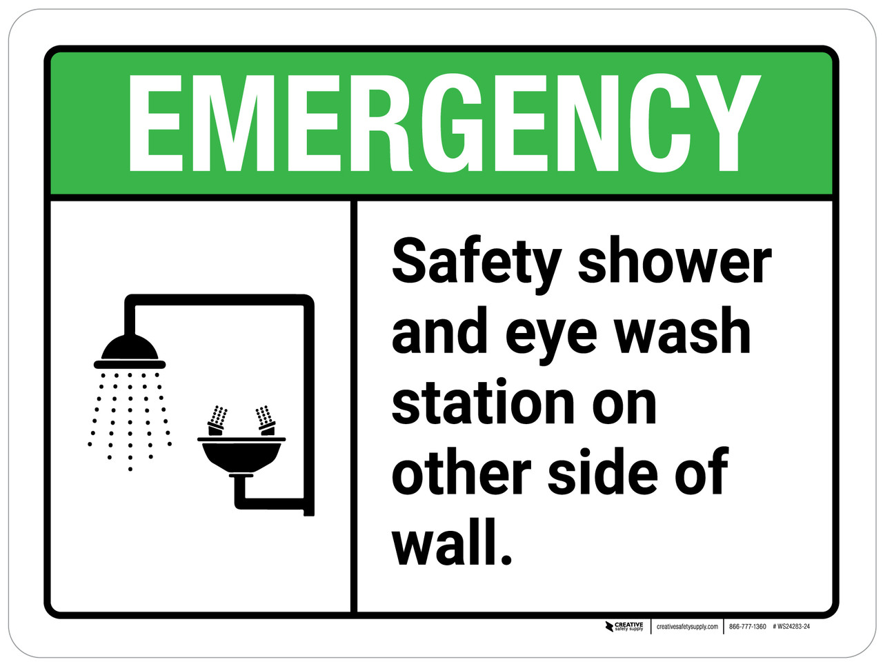 Emergency: Safety Shower and Eye Wash Station on Other Side of Wall ...
