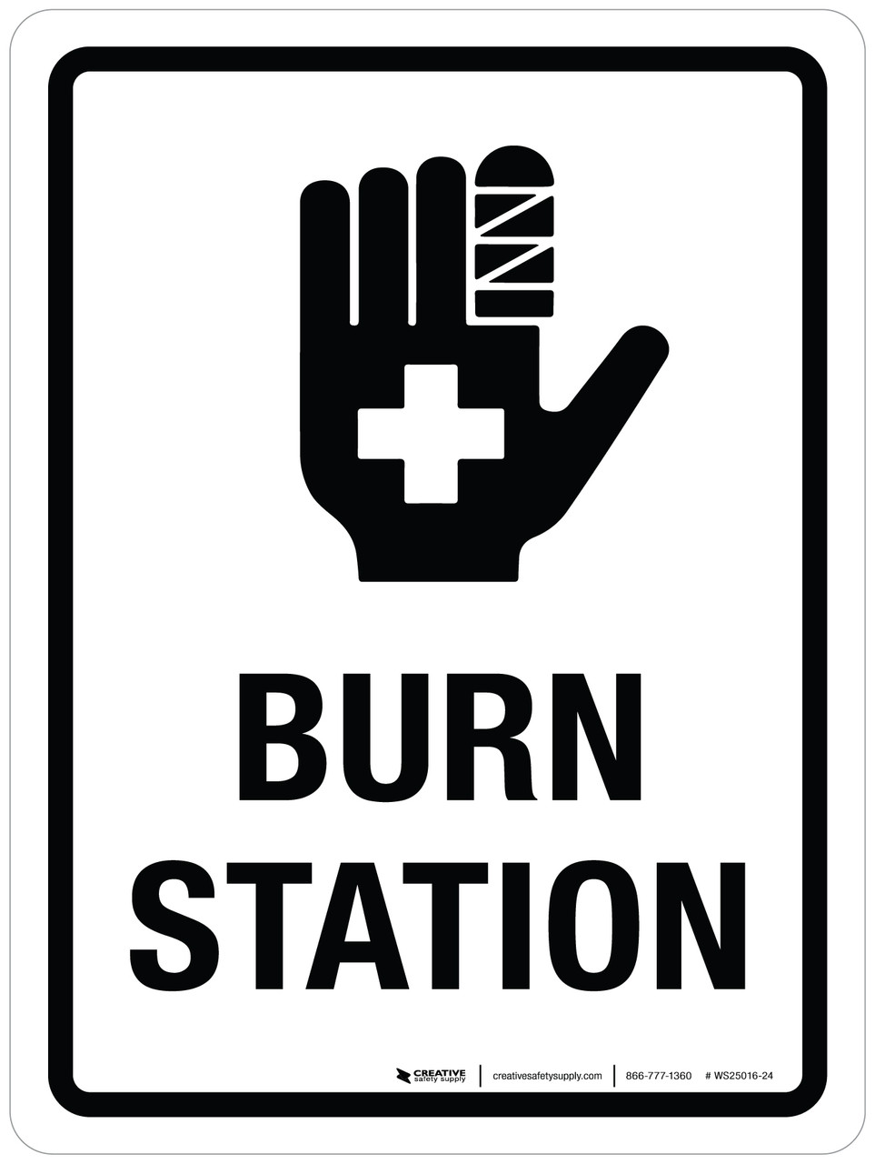 Burn Station with Icon Portrait - Wall Sign